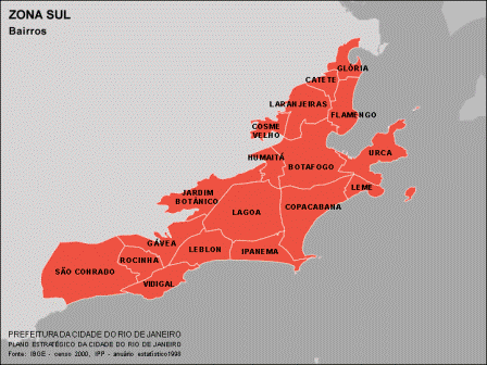 Plan zone sud Rio de Janeiro – Sao conrado à gauche | INVITATION AU BRESIL